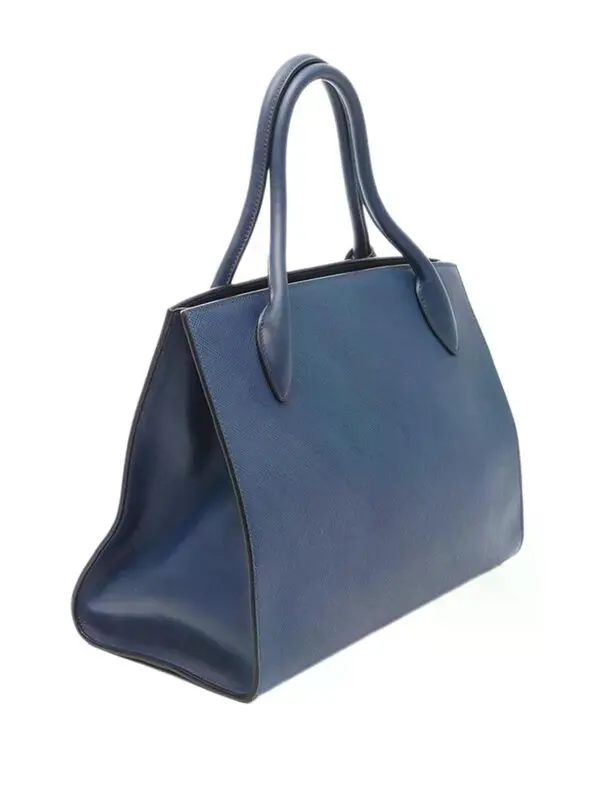 Prada Saffiano Cuir Monochrome Top Handle Tote Satchel