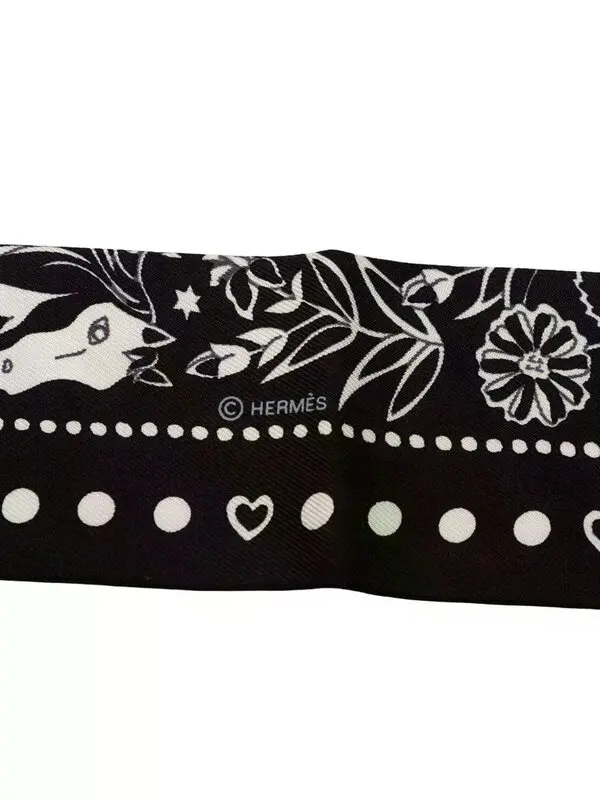 Hermès 1997-2007 Peuple Du Vent Bandana Twilly Silk Scarf Scarves