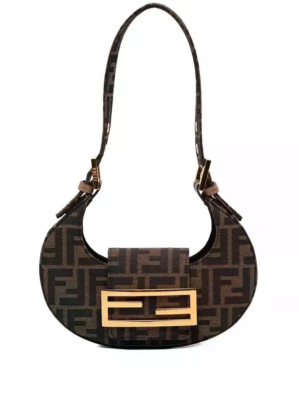 Fendi 2010-2026 Mini Zucca Canvas Cookie Hobo Bag - Brown