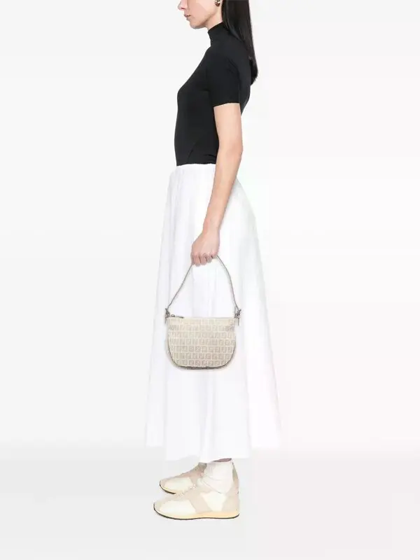 Fendi 2000-2010 Zucchino Canvas Shoulder Bag - Neutrals