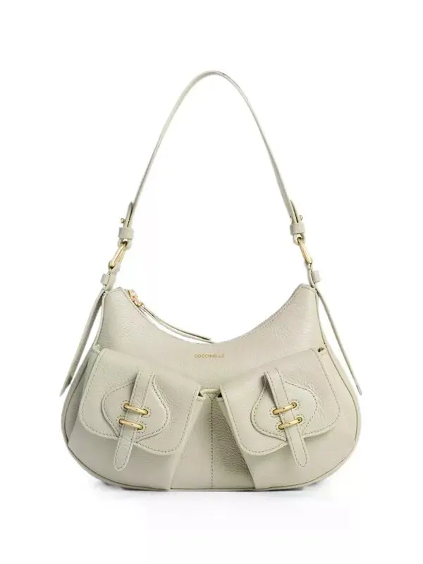 COCCINELLE Small Mavery Pocket-detail Shoulder Bag - Neutrals