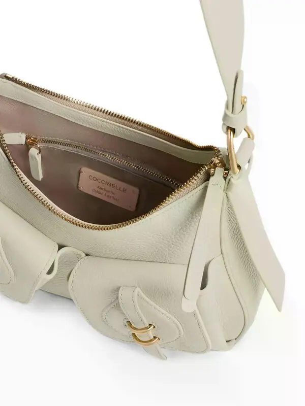 COCCINELLE Small Mavery Pocket-detail Shoulder Bag - Neutrals