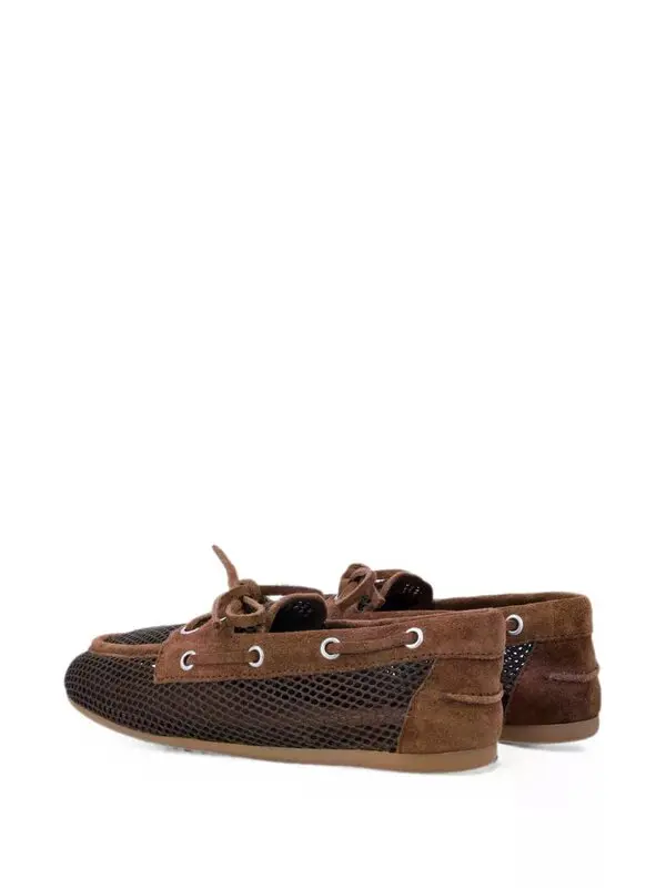 Miu Miu Mesh And Suede Deck Shoes