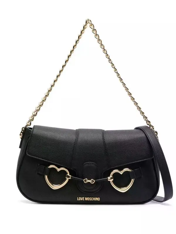 Moschino Logo-plaque Shoulder Bag - Black
