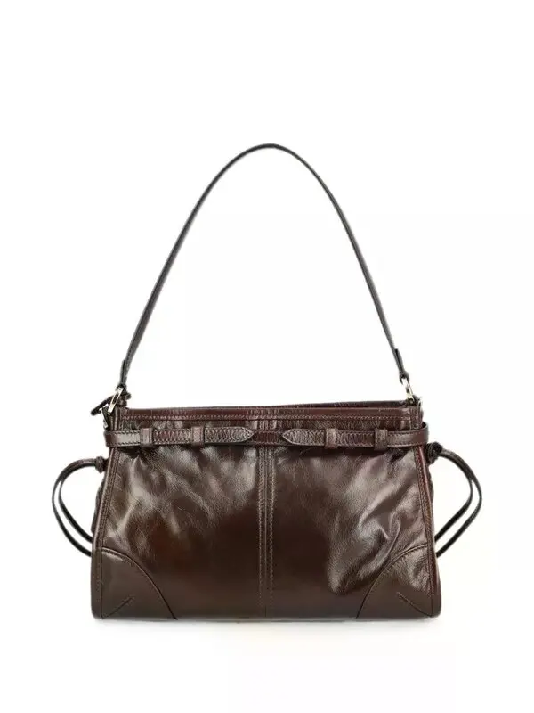 Prada Logo-plaque Buckled Shoulder Bag - Brown
