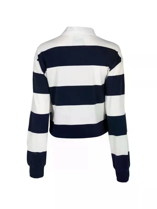 Denimist Long-sleeve Striped Polo Top