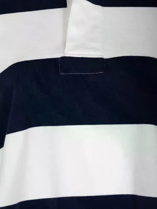 Denimist Long-sleeve Striped Polo Top