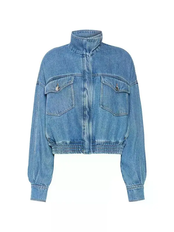 Sportmax Elasticated-waist Denim Jacket - Blue