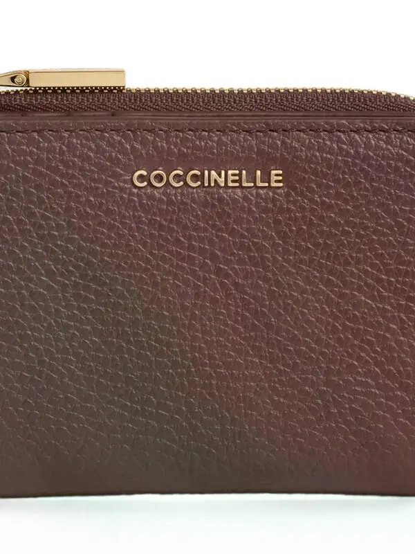 COCCINELLE Metallic Grained Leather Wallet