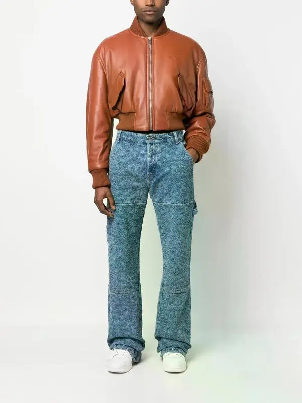 Off-White Floral-embroidery Carpenter Jeans