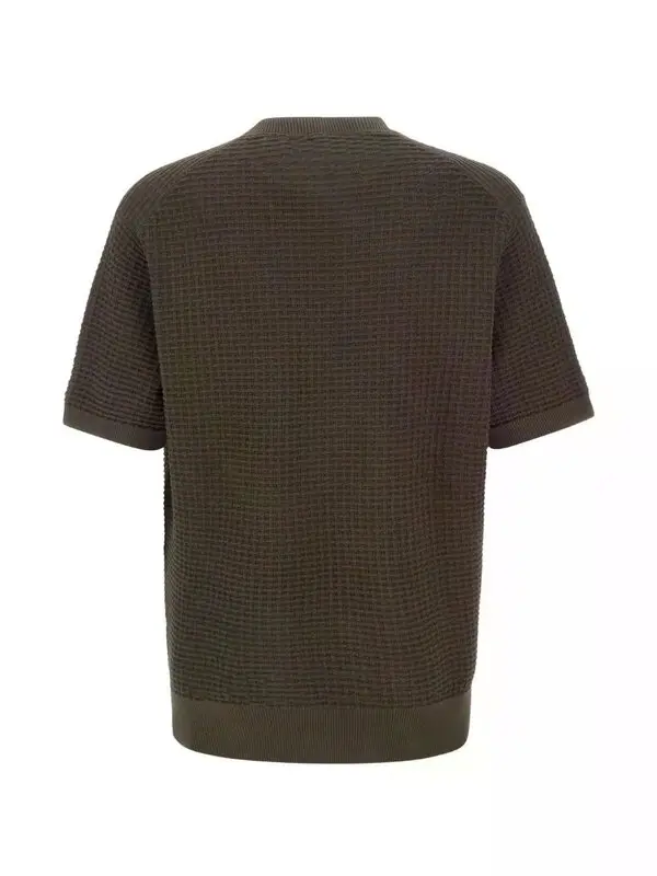 KANGRA Honeycomb-stitch Short-sleeved Top