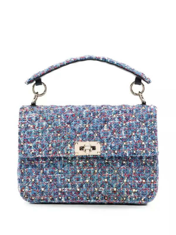 Valentino Garavani Rockstud Twist-lock-fastening Tote Bag - Blue
