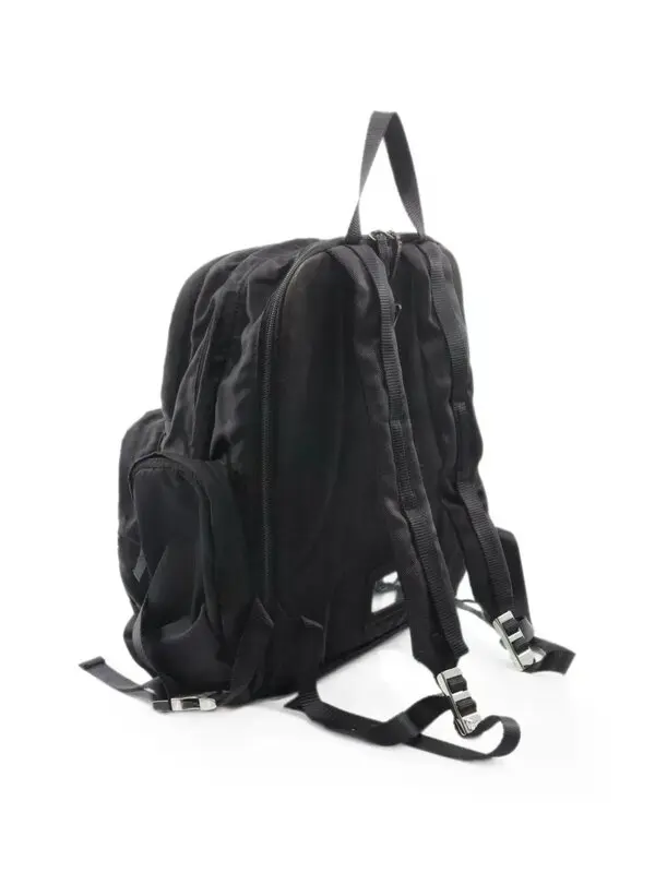 Prada 2000s Triangle Logo Backpack - Black