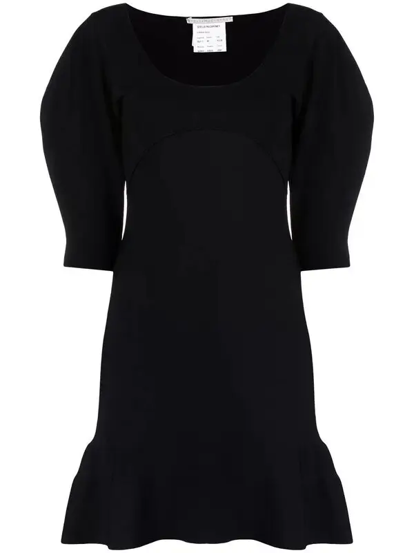 Stella McCartney Scoop-neck Puff-sleeve Knitted Dress - Black