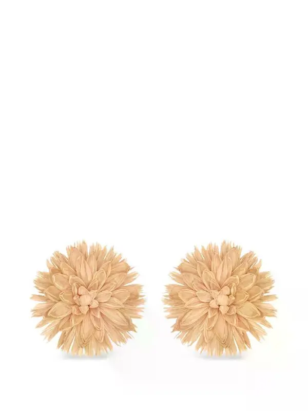 Oscar De La Renta Flower Raffia Earrings - Neutrals