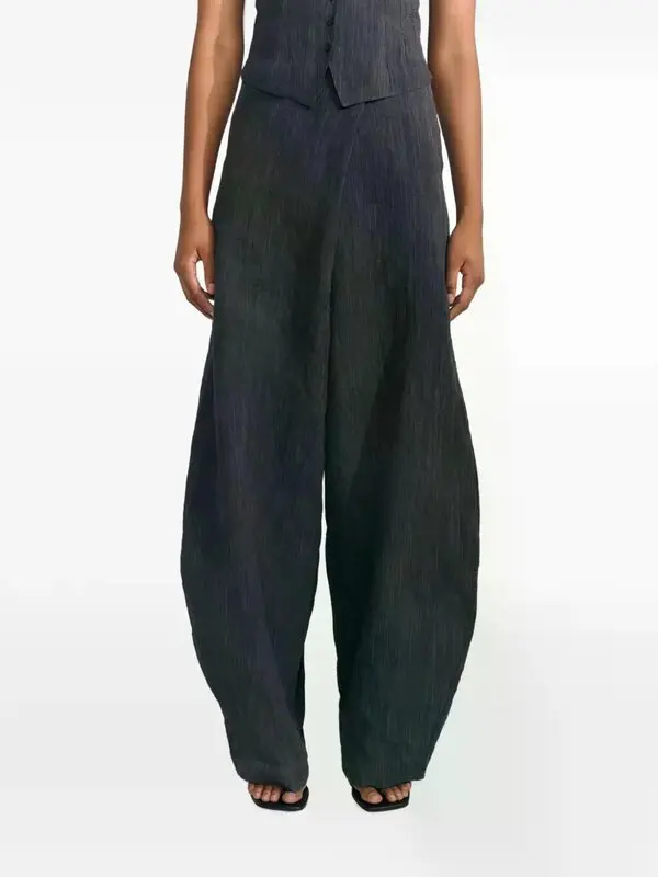 CORTANA Wide-leg High Waisted Trousers - Grey