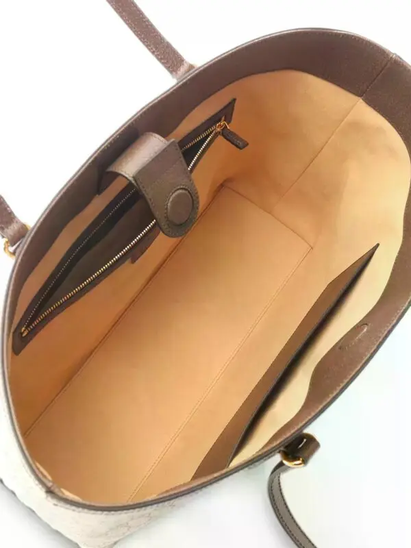 Gucci 2020s Medium Gg Canvas Web-stripe Tote Bag