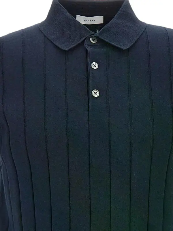 DIKTAT Ribbed-knit Polo Shirt