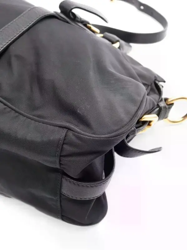 Prada 2010s Tessuto Buckle-detail Tote Bag - Black