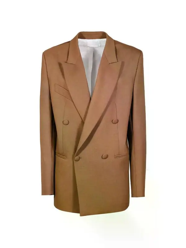 NINEMINUTES Peak-lapel Double-breasted Blazer - Brown