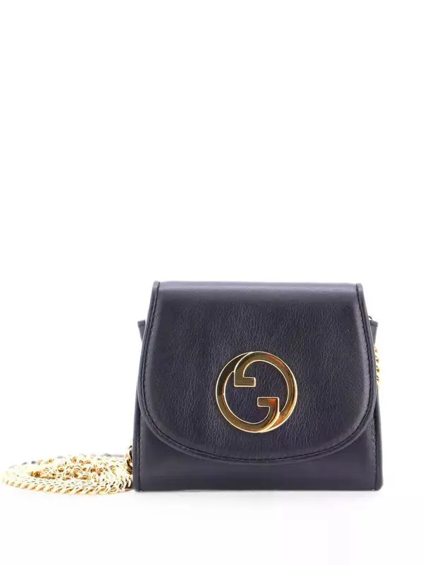 Gucci Blondie Nm Wallet On Chain Leather Medium Crossbody Bag - Black