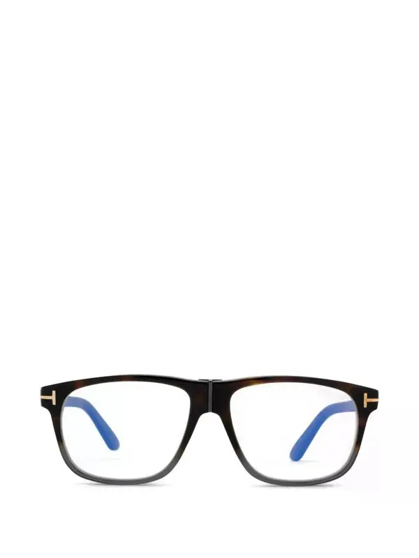 TOM FORD Tortoiseshell-effect Rectangle-frame Glasses - Brown