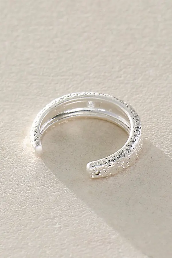 Free People Textured Toe Ring - Sandy Silver