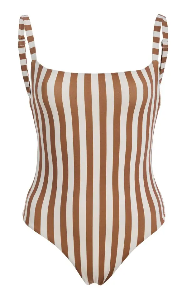 ANEMOS Striped One-piece Swimsuit - Brown