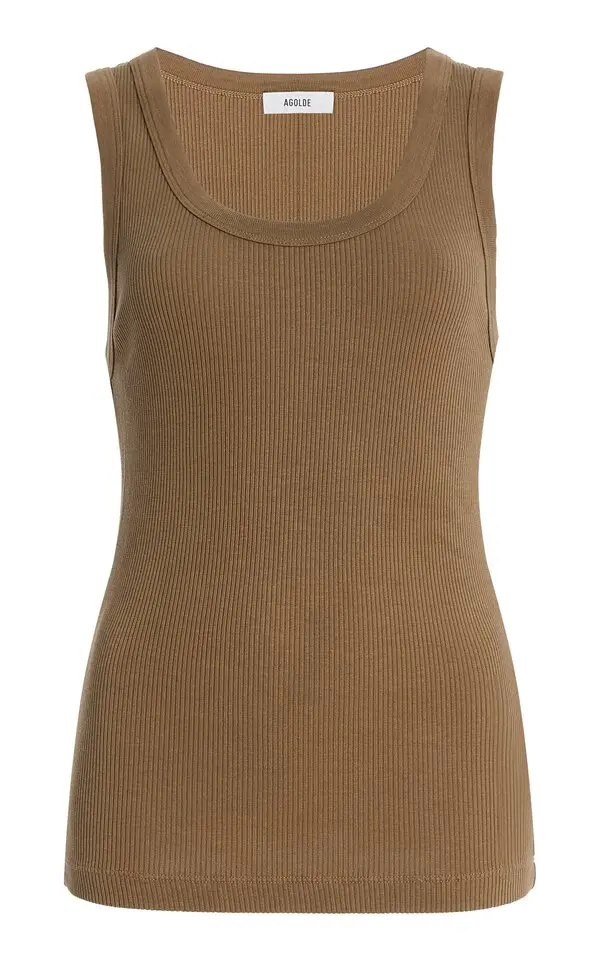 AGOLDE Poppy Cotton-blend Tank Top - Brown
