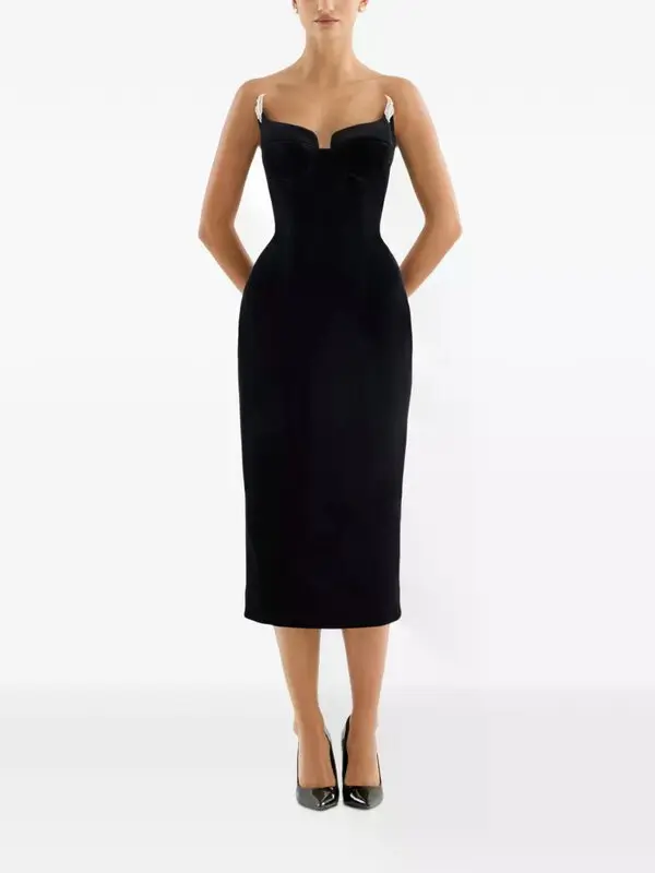 ADAMARIS Embellished Strapless Midi Dress