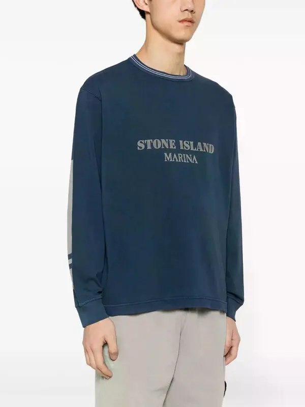 Stone Island Logo-print Cotton Sweatshirt