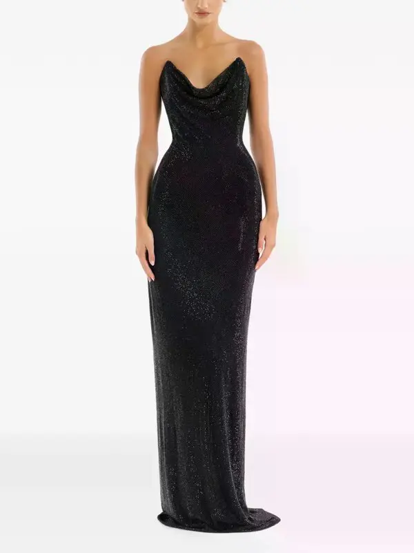 ADAMARIS Strapless Draped-neckline Maxi Dress