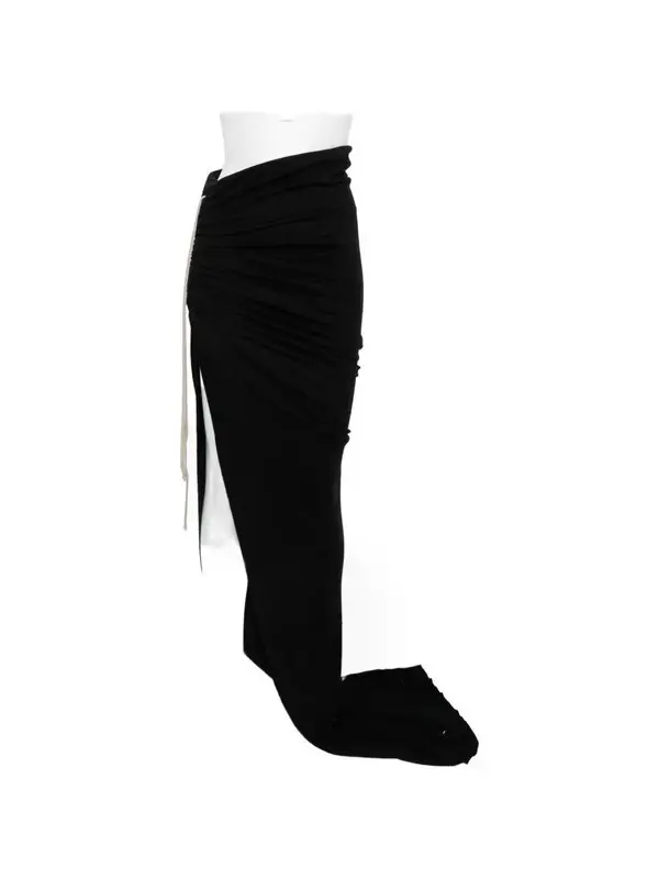 Rick Owens Edfu Ruched Maxi Skirt - Black