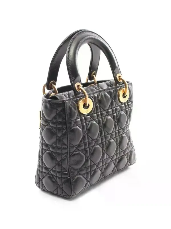 Dior Small 2010s Lady Cannage Handbag - Black