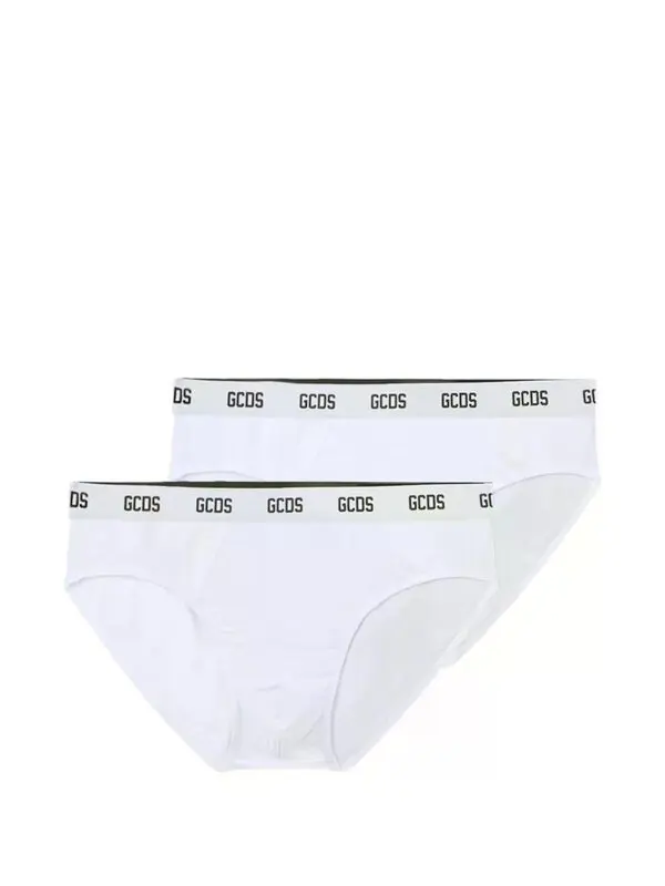 Gcds Essentials Logo-waistband Briefs - White