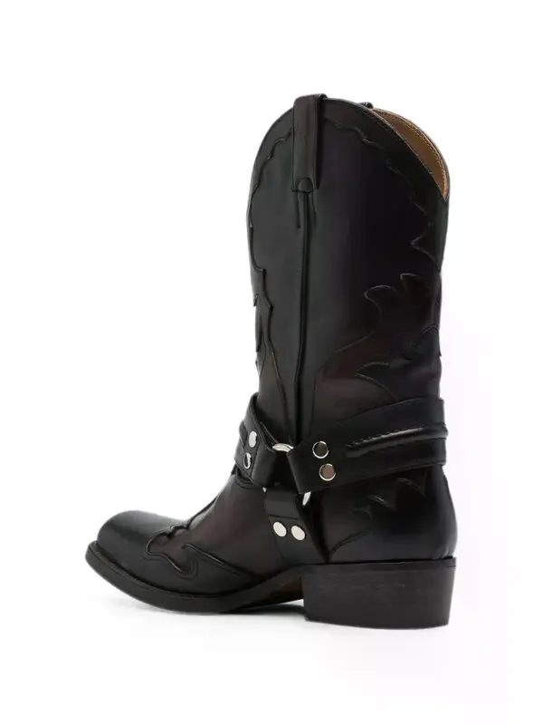 Versace Harness-detail Embroidered Boots