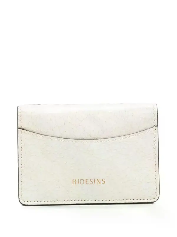 HIDESINS Crinkled-effect Logo-print Wallet - Neutrals
