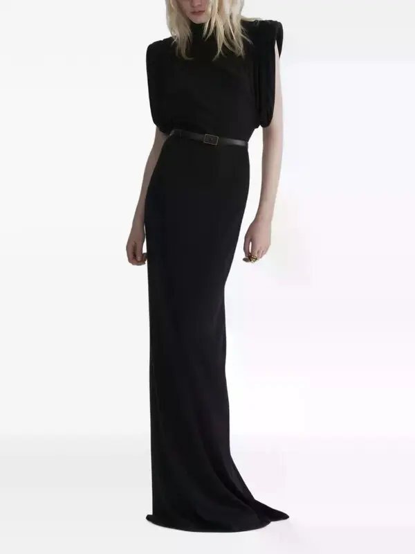 MUGLER Draped Sleeveless Gown