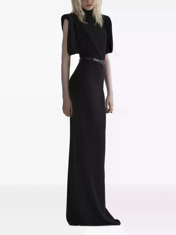 MUGLER Draped Sleeveless Gown