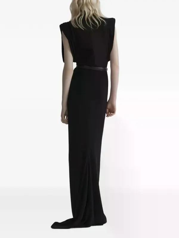 MUGLER Draped Sleeveless Gown