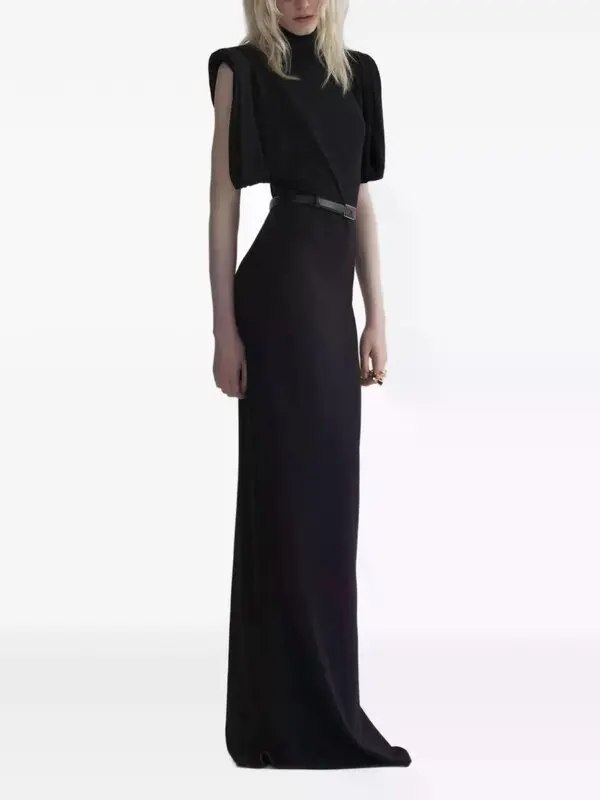 MUGLER Sleeveless Draped Gown