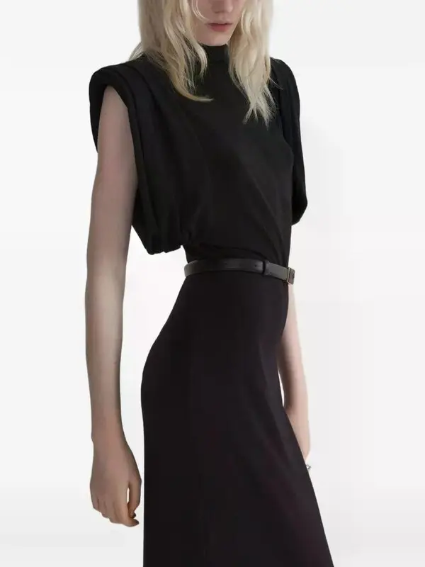 MUGLER Sleeveless Draped Gown
