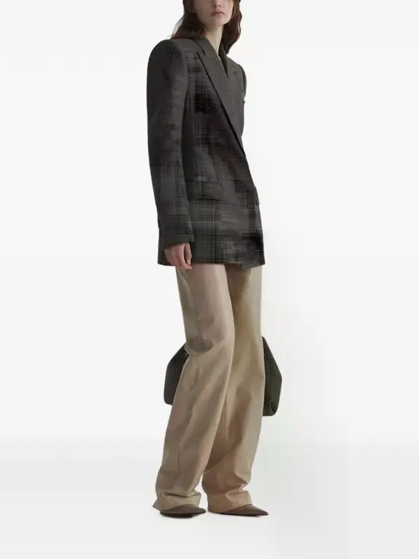 MUGLER Ink And Taupe Check Stockman Jacket