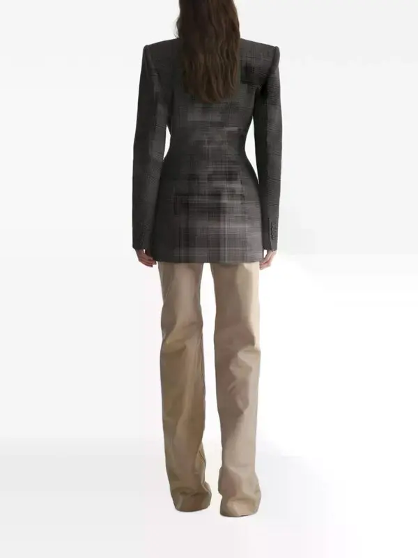 MUGLER Ink And Taupe Check Stockman Jacket