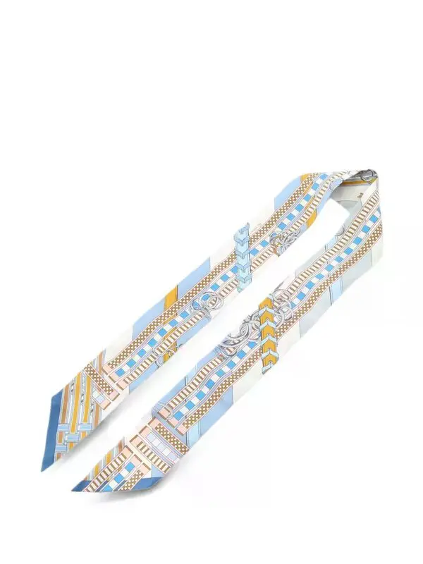Hermès 2010s Brides Et Gris-gris Twilly Scarf - Blue