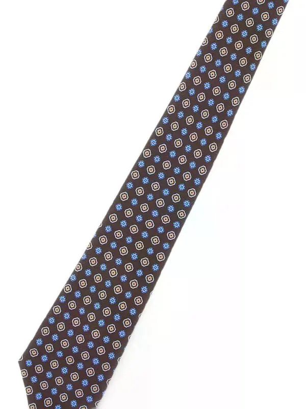 Kiton Micro-pattern Tie - Brown