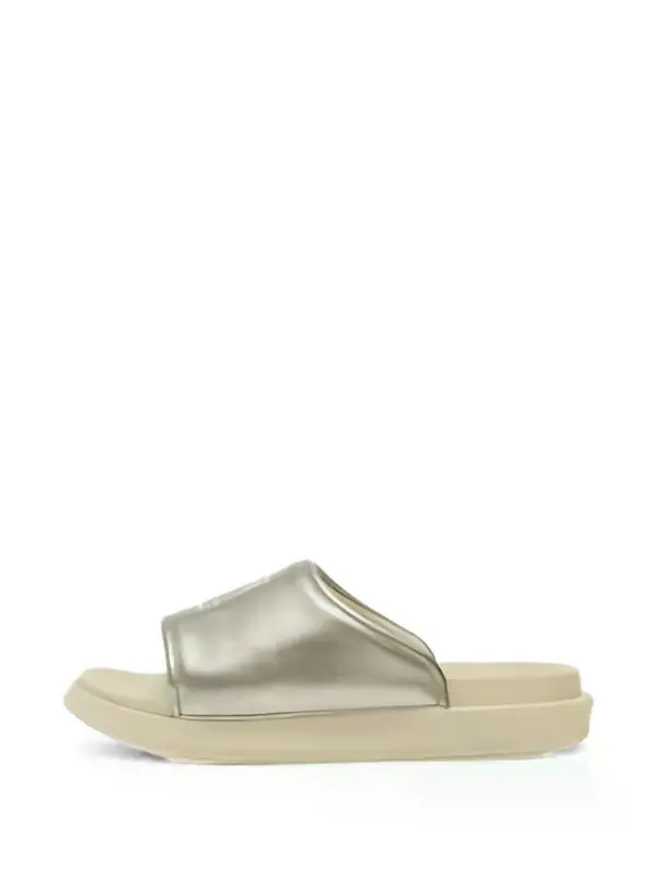 Y3 Metallic-strap Logo-print Slides