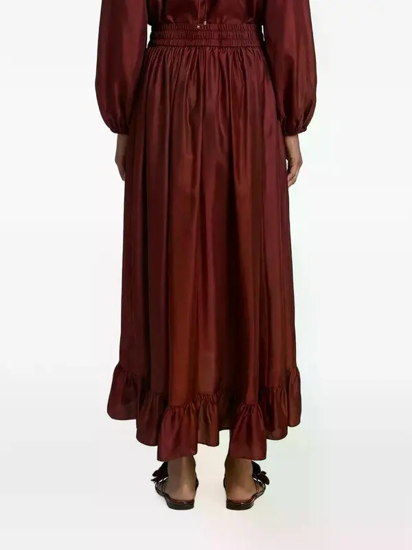Zimmermann Aster Ruffled Drawstring Maxi Skirt