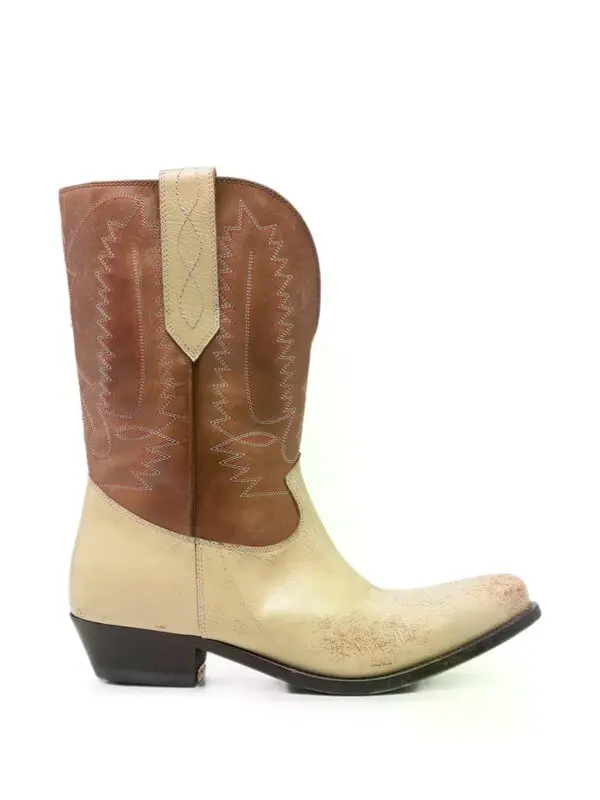 GOLDEN GOOSE Wish Star Embroidered Boots - Neutrals