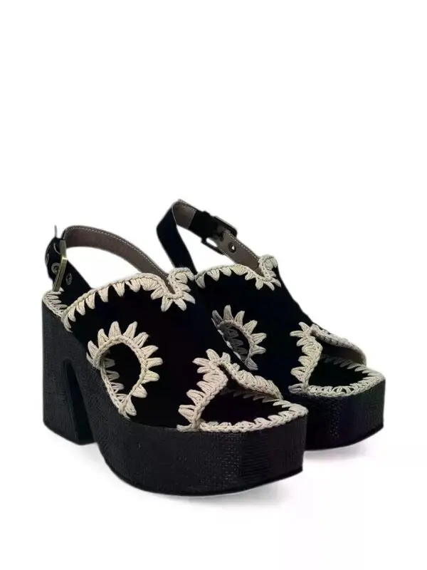 Mou Crochet-trim Platform Sandals